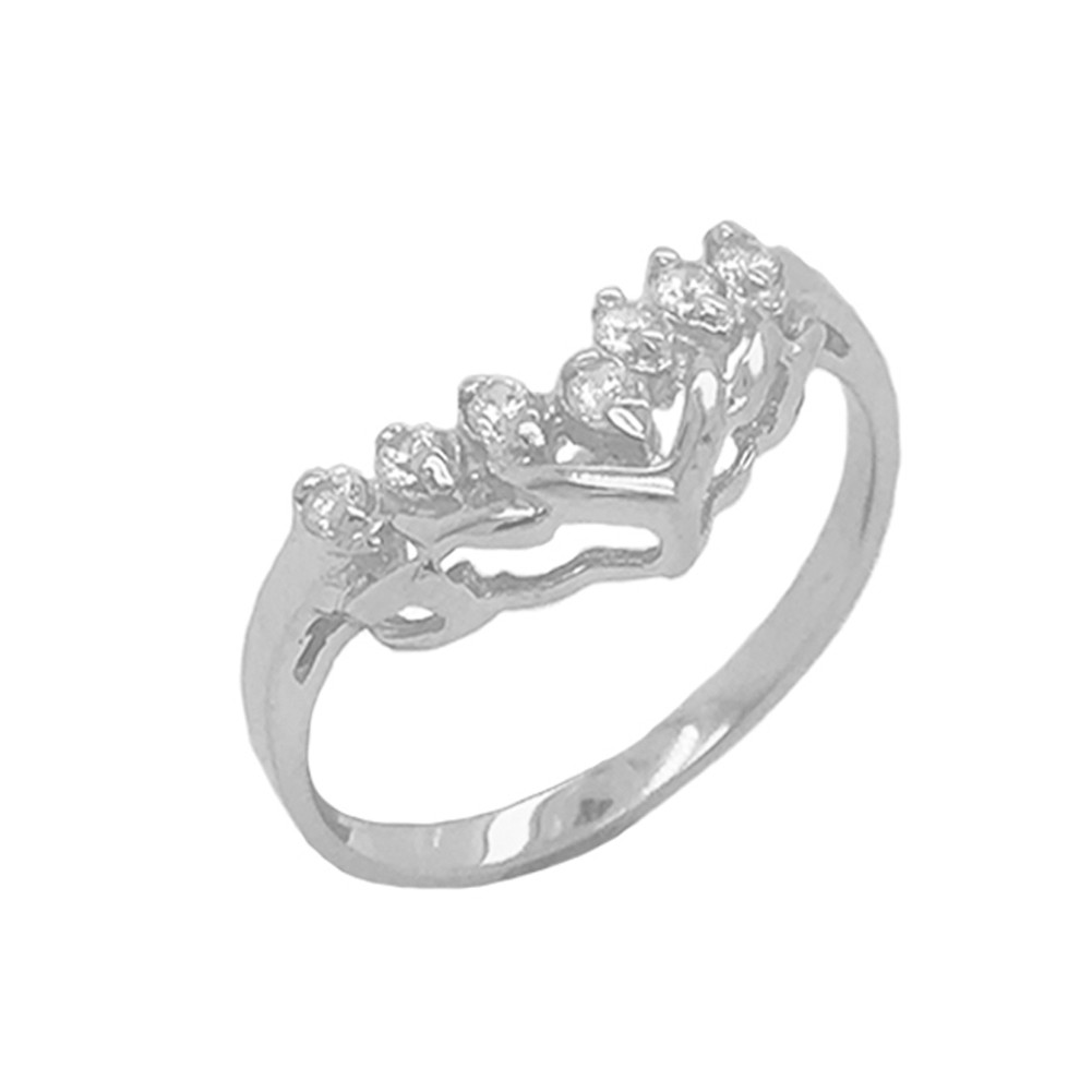 Solid 925 Sterling Silver Chevron Ring for Women