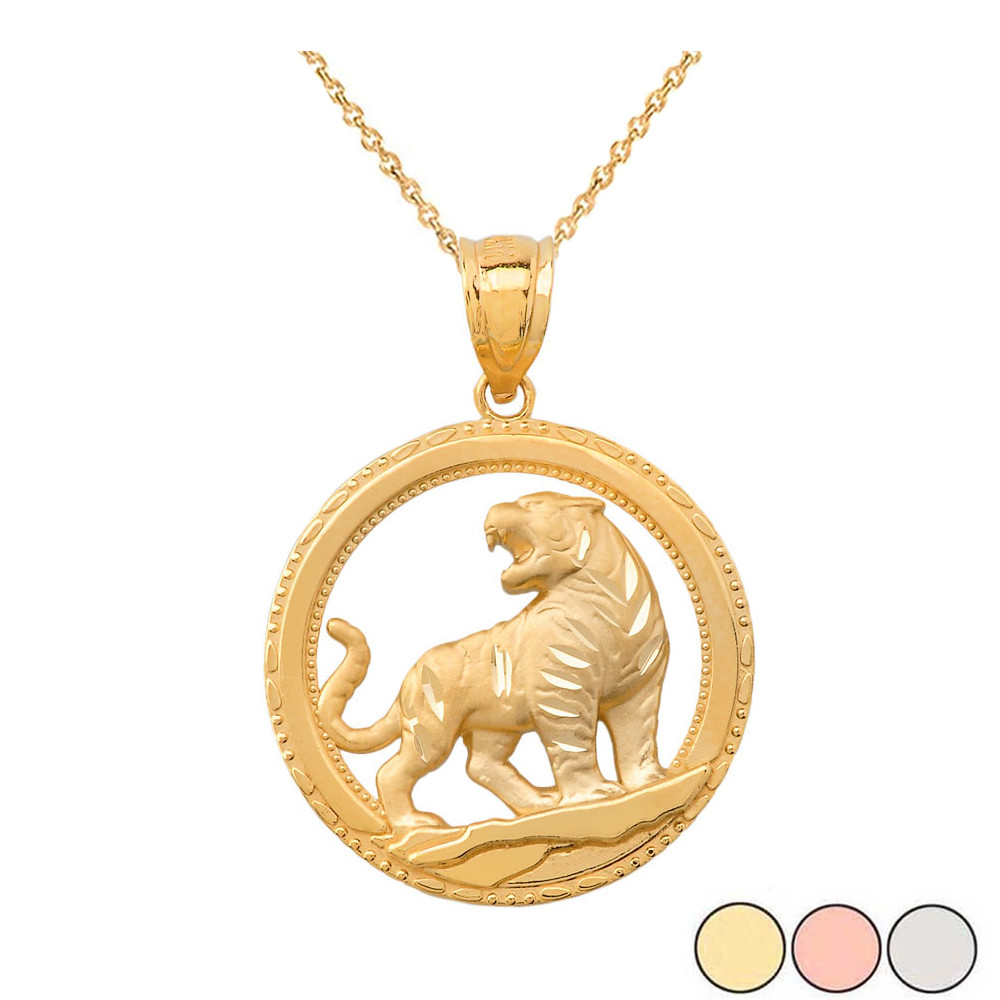 Solid Gold Simple Round Pendant Necklace