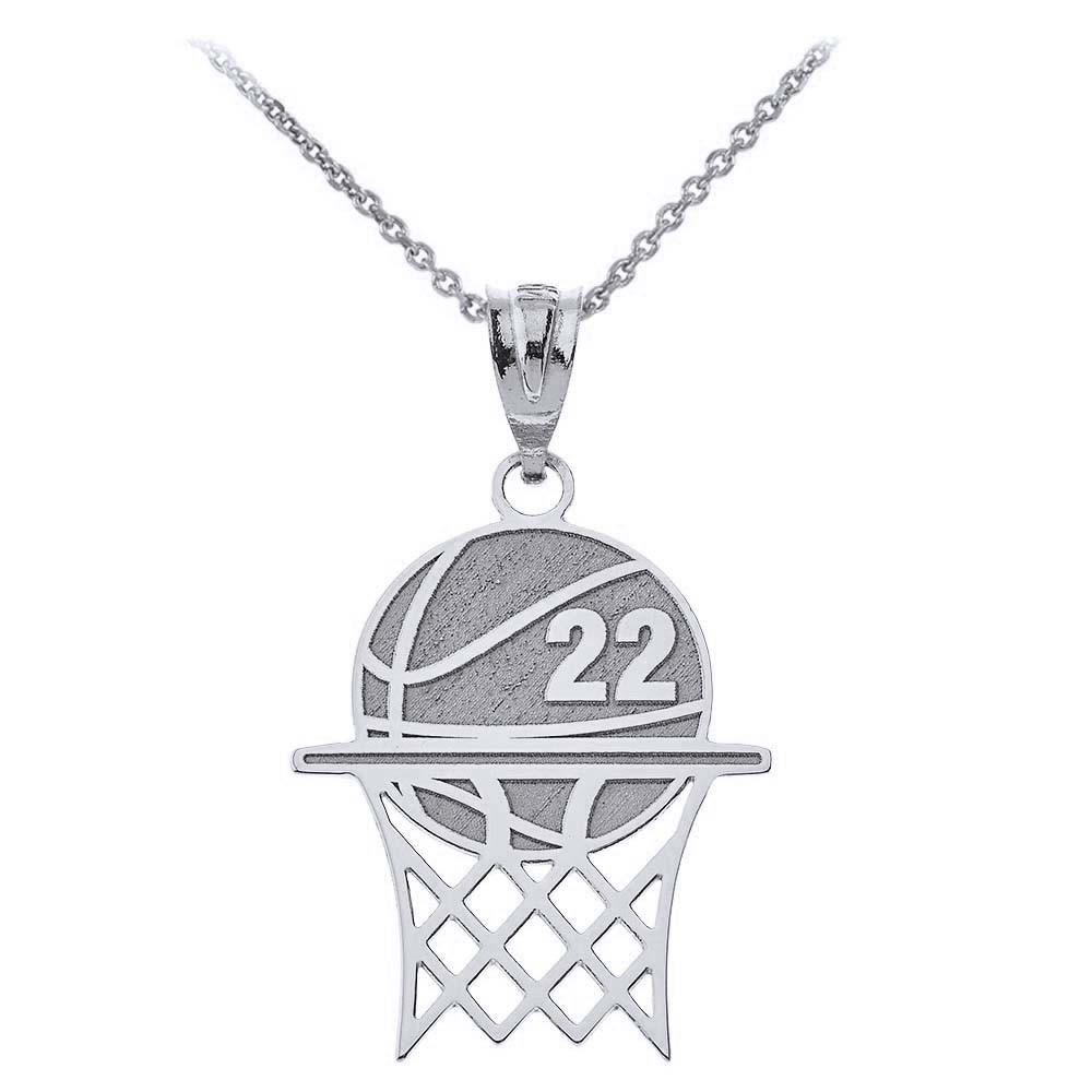 Basketball Hoop 925 Sterling Silver Sports Pendant