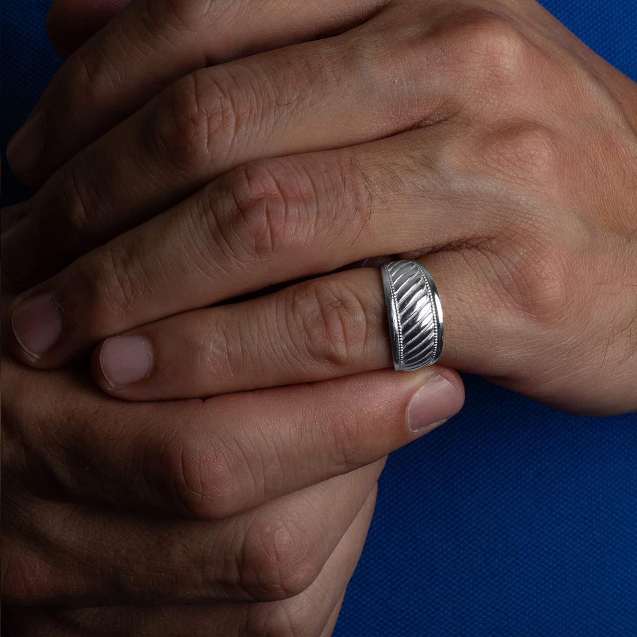 .925 Sterling Silver Striped Band Toe Ring | Factory Direct Jewelry