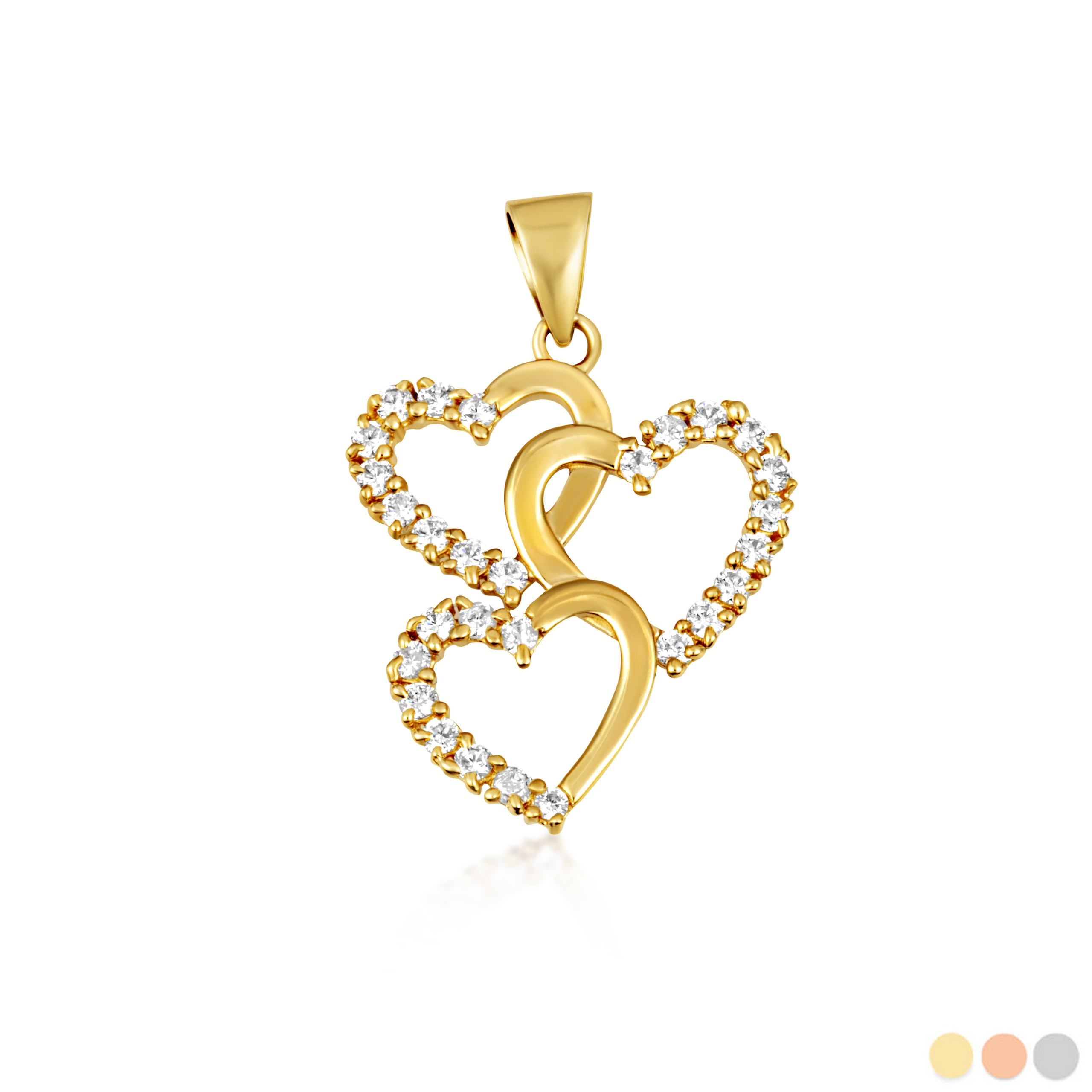 Gold Cubic Zirconia Infinity Heart Pendant Necklace | Factory Direct ...