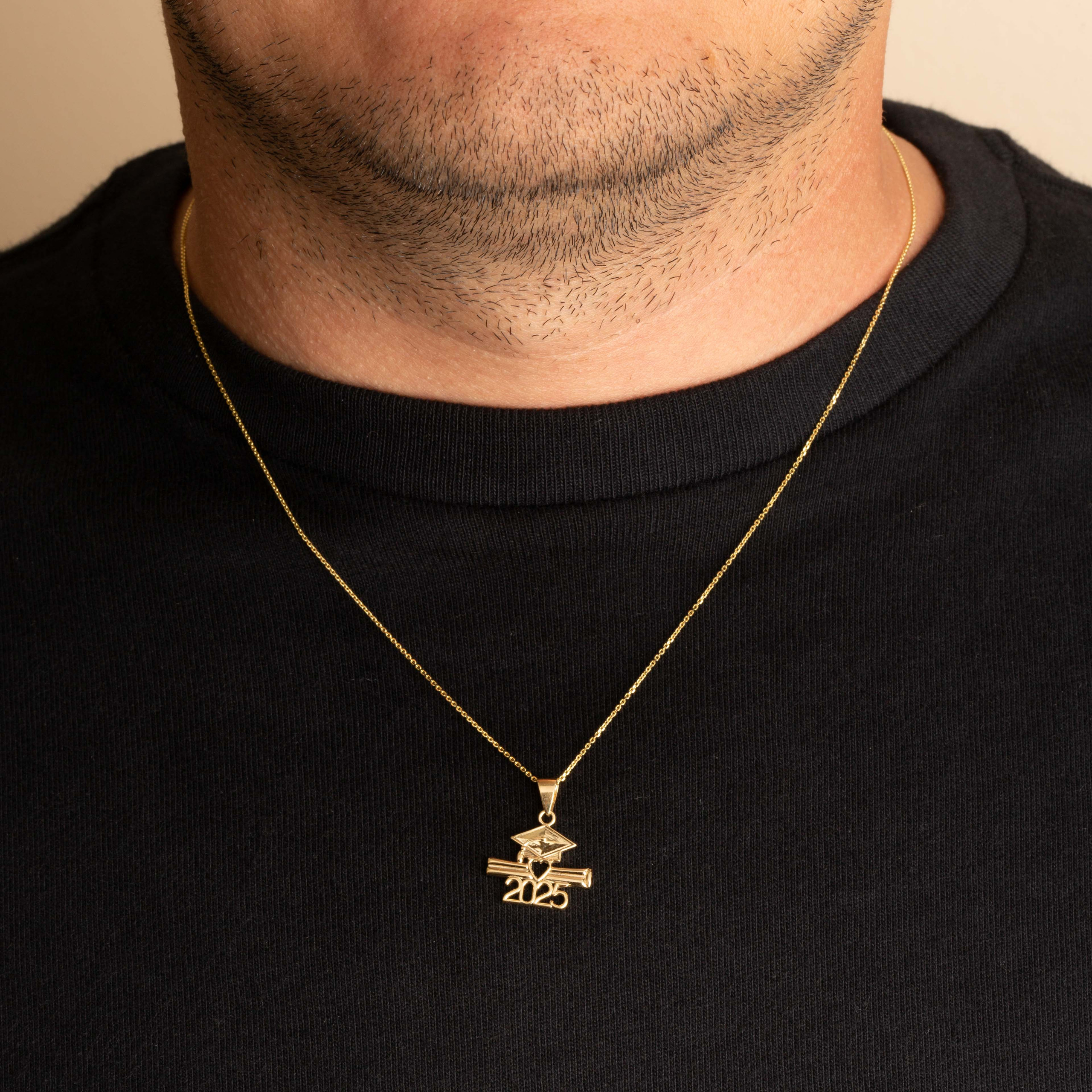 Gold Class Of 2024 Graduation Cap & Diploma Heart Pendant Necklace ...