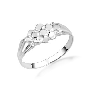 white nug silver ring