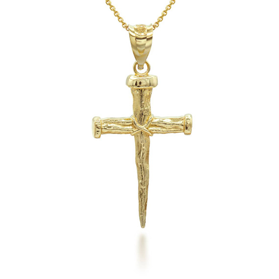 Nail cross necklace gold store
