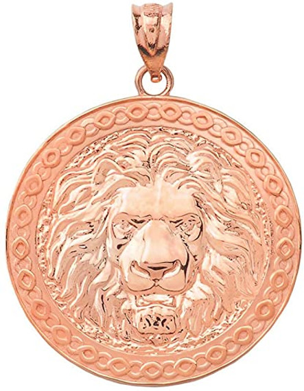 14k gold lion head medallion store