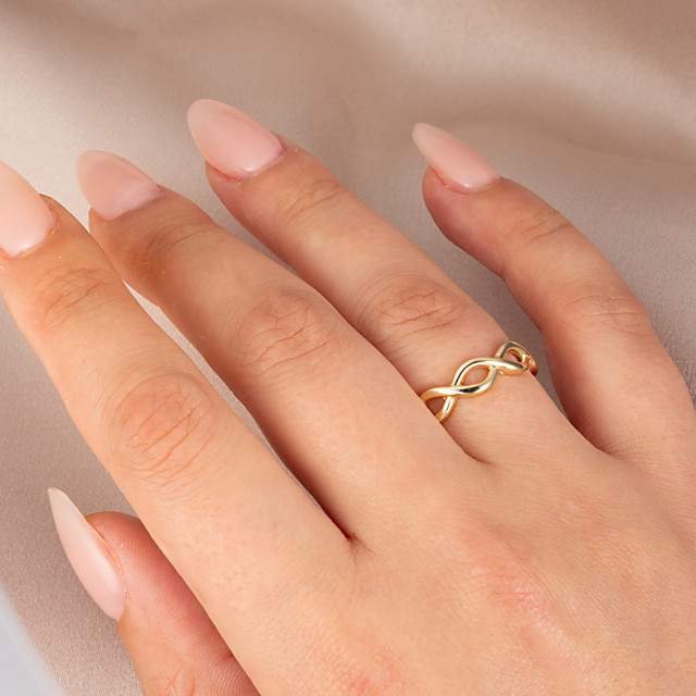 Gold Infinity Knot Band Ring | Factory Direct Jewelry