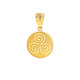 Solid Gold Celtic Triple Spiral Triskele Irish Knot Disc Medallion ...