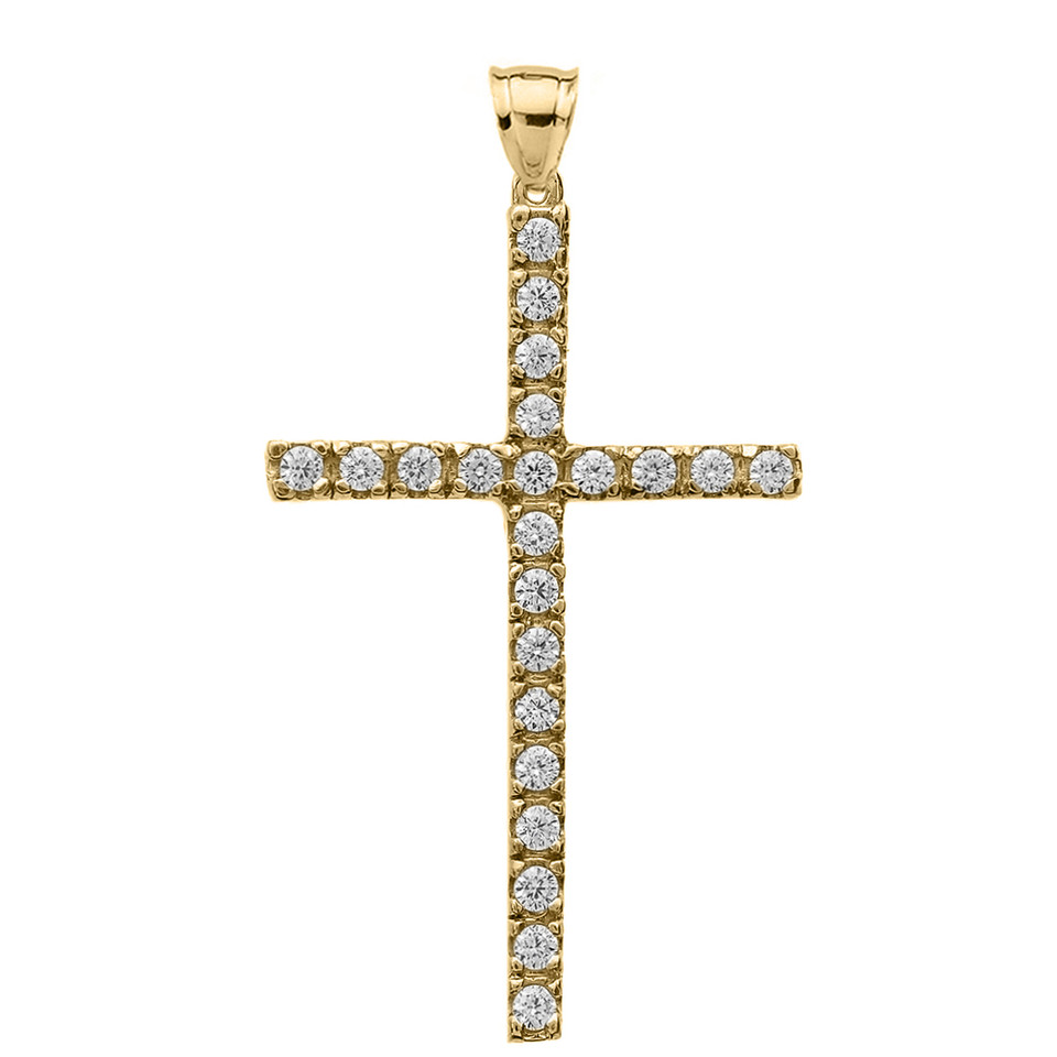 Gold Diamond Cross Pendant