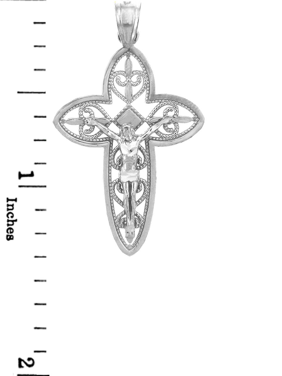Three-Tone Gold Holy Trinity Crucifix Pendant