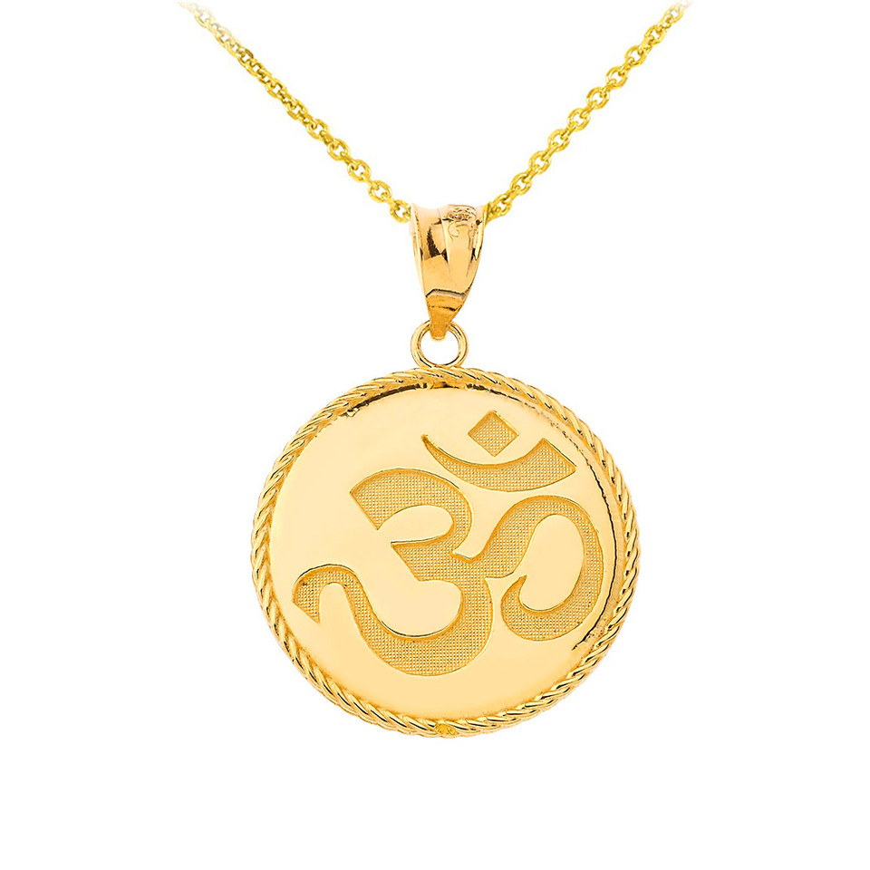 Two-Tone Gold Om Symbol Pendant Necklace | Om Pendants