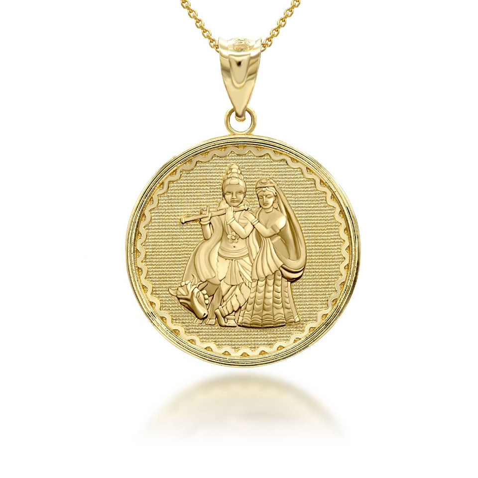 Gold Lord Hanuman Hindu God Coin Pendant/Necklace - Factory Direct Jewelry