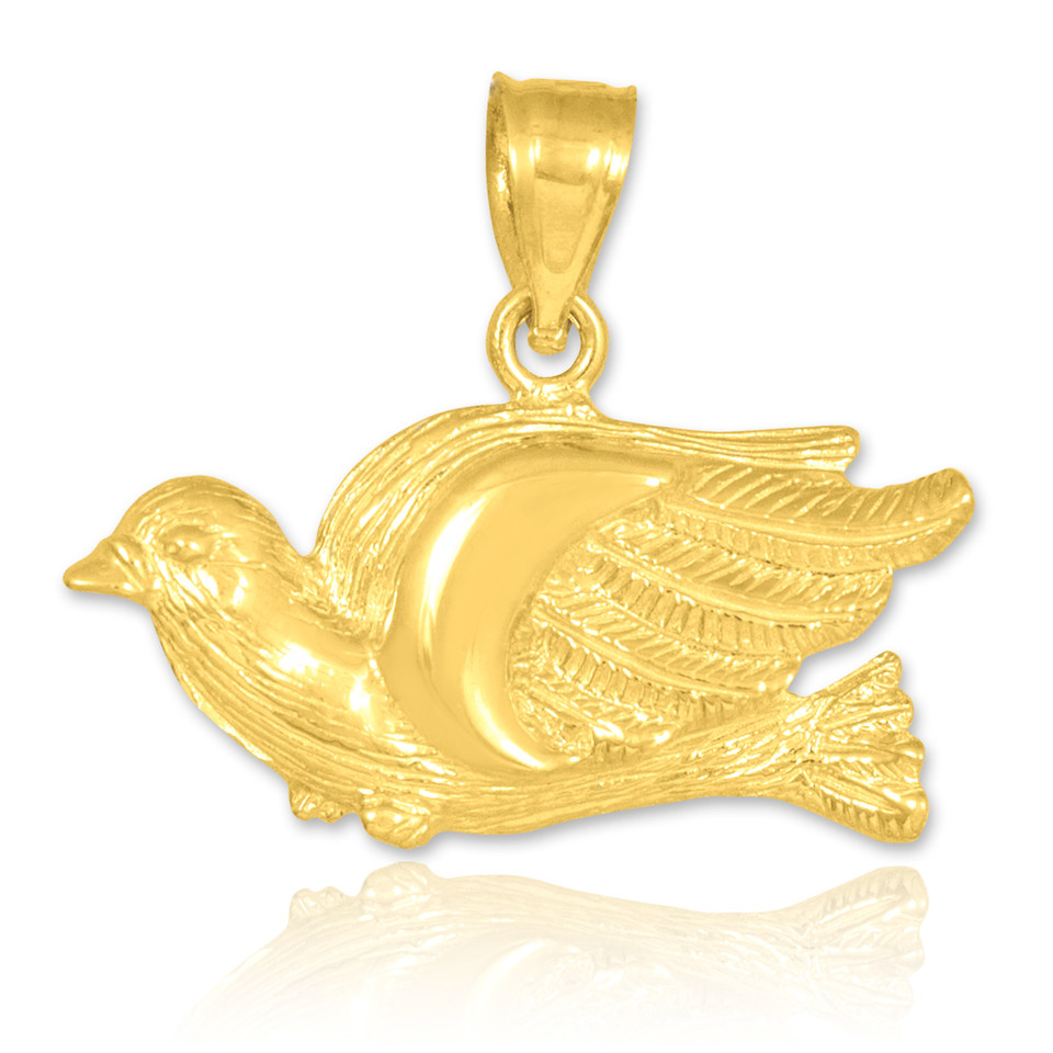 14K Gold Dove Necklace | Dove | Bird Pendants | Bird Necklaces