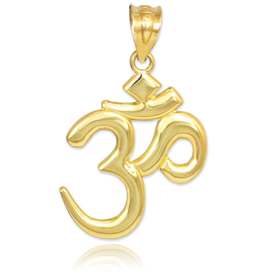 Two-Tone Gold Om Symbol Pendant Necklace | Om Pendants