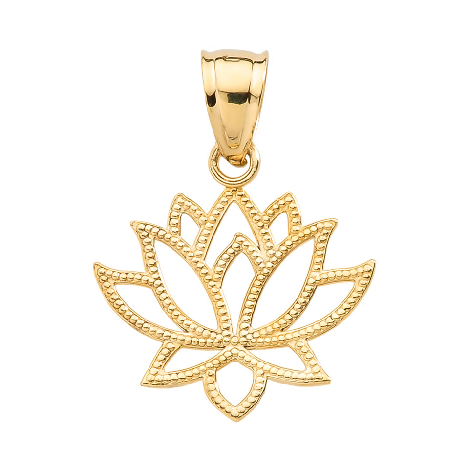 Gold Lotus Flower Pendant