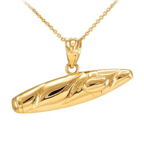Solid Gold Cigar Charm Pendant Necklace | Factory Direct Jewelry