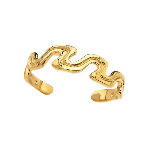 Gold Wave Design Toe Ring | Factory Direct Jewelry