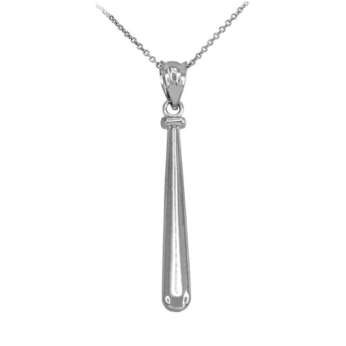 .925 Sterling Silver Baseball Bat Pendant Necklace | Factory Direct Jewelry