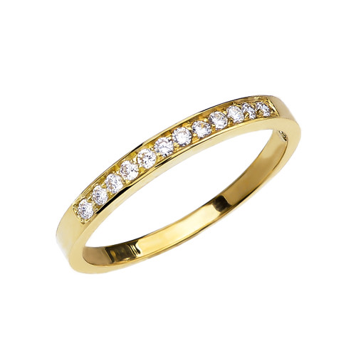Gold Channel Set Diamond Wedding Band Ring | Factory Direct Jewelry