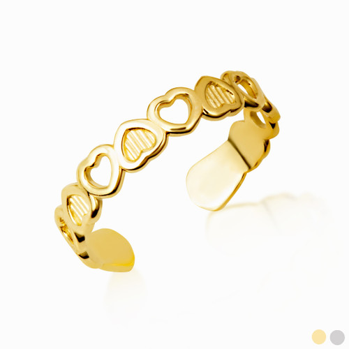 Gold Woman's Token of Love Heart Toe Ring | Factory Direct Jewelry
