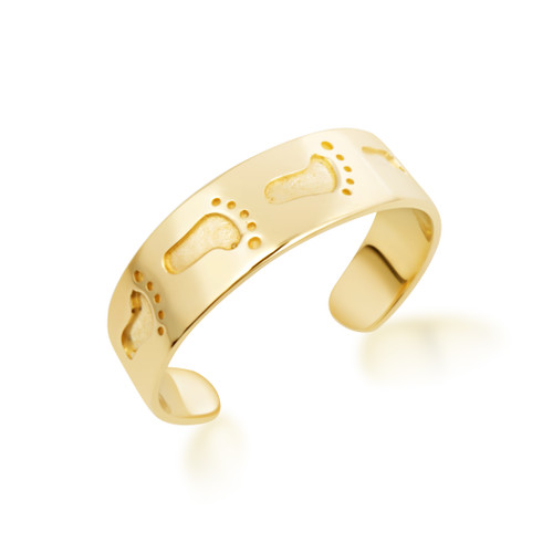 Yellow Gold Footprint Toe Ring | Factory Direct Jewelry