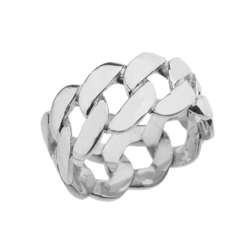 Men’s Silver Cuban Link Ring | Factory Direct Jewelry