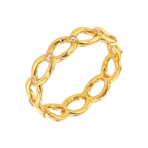 Gold Diamond Infinity Eternity Band Ring | Factory Direct Jewelry