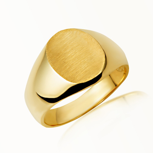 Yellow Gold Men's Signature Engravable Signet Ring | Factory Direct Jewelry