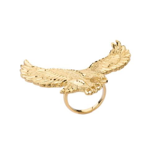 Gold Flying Eagle Ring | Factory Direct Jewelry