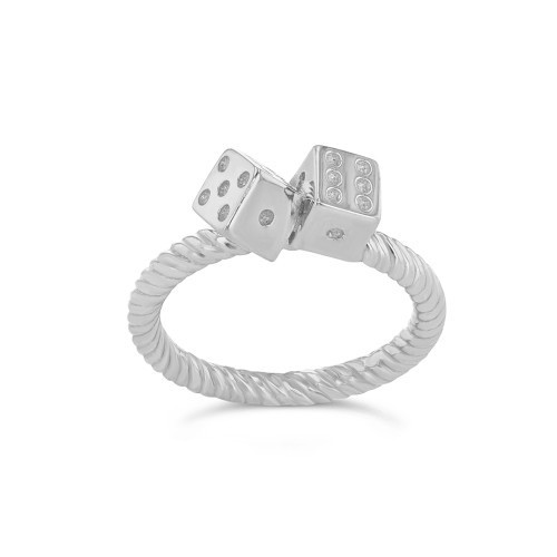 .925 Sterling Silver Lucky Playing Dice Rope Ring | Factory Direct Jewelry