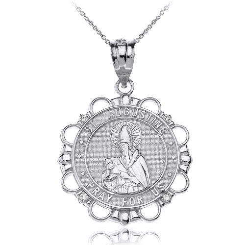 .925 Sterling Silver Diamond Saint Augustine Patron Saint Of Brewers ...