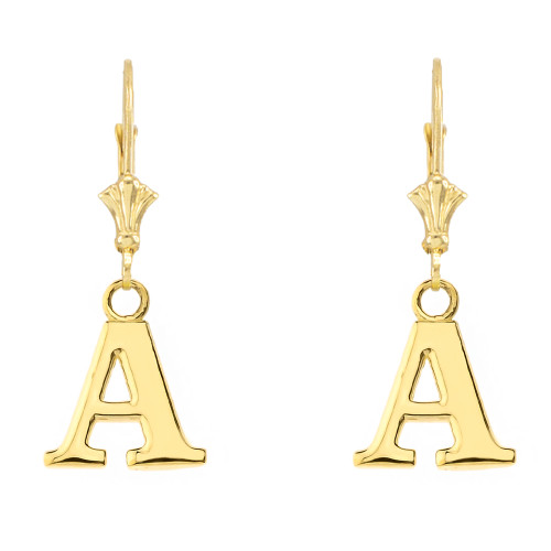Initial Earrings in 14K Gold
