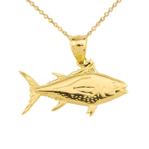 Gold Tuna Fish Pendant | Factory Direct Jewelry