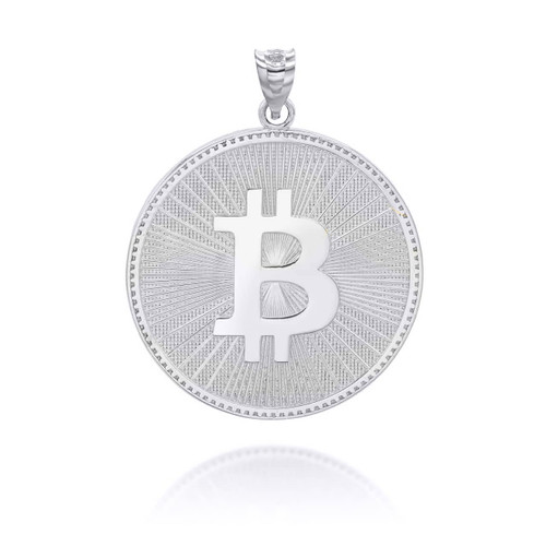 Silver Bitcoin Medallion Necklace