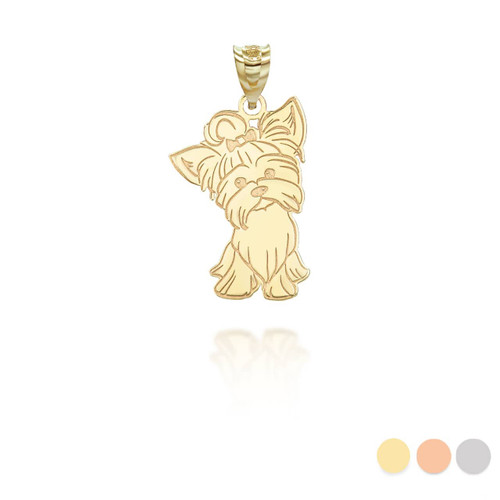 Gold Yorkshire Terrier Yorkie Pet Dog Pendant Necklace | Factory Direct ...