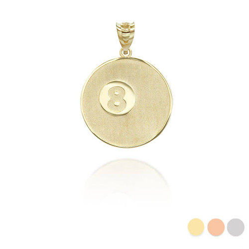 Gold Billiards 8 Ball Pool Pendant Necklace | Factory Direct Jewelry