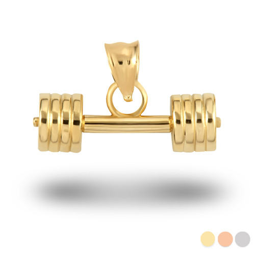 Gold Barbell Weightlifting Fitness Gym Pendant Necklace| Factory Direct ...