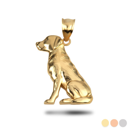 Gold Labrador Retriever Pet Dog Pendant Necklace | Factory Direct Jewelry