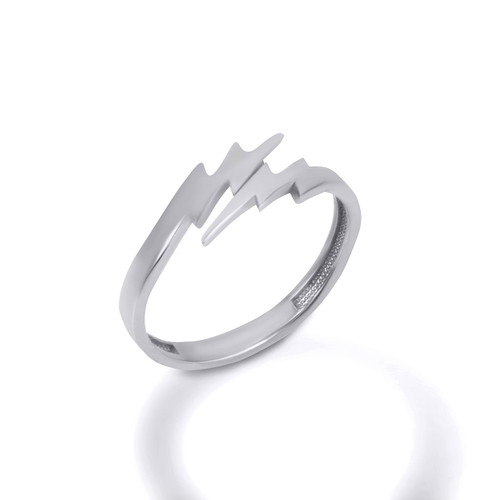 .925 Sterling Silver Double Lighting Thunder Bolt Electric Ring ...