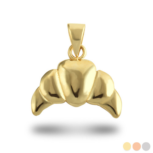 Gold Croissant Charm Pendant Necklace | Factory Direct Jewelry