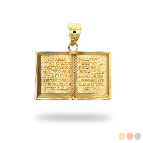 Gold Religious Holy Bible Lord's Prayer Pendant Necklace | Factory ...
