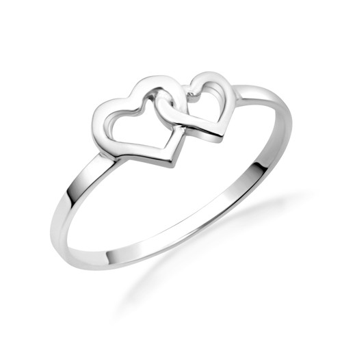 Silver Double Heart Ring | Factory Direct Jewelry
