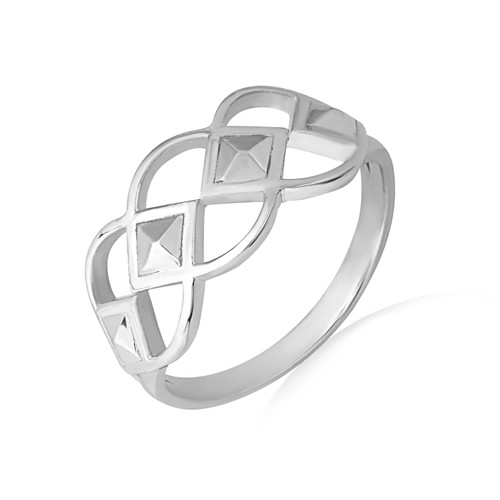 .925 Sterling Silver Geometric Design Band Ring | Factory Direct Jewelry