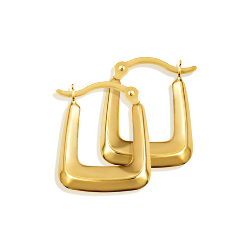 Gold Classic Square Hoop Earrings | Factory Direct Jewelry