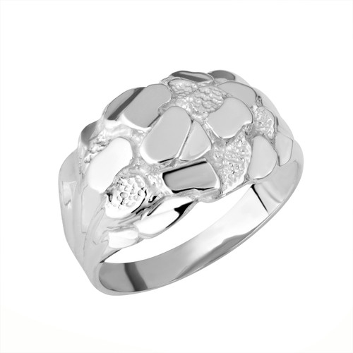 .925 Sterling Silver Men's Symbol of Strength Nugget Ring | Factory ...
