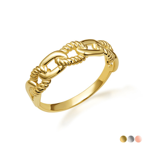 Gold Chain Link Band Ring | Factory Direct Jewelry