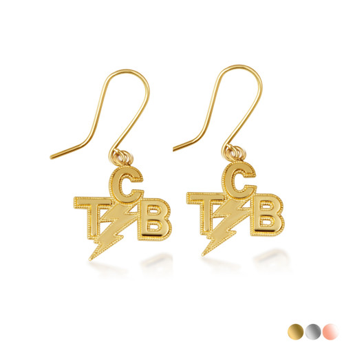 Gold Milgrain Lightning Bolt TCB (Taking Care of Business) Leverback ...