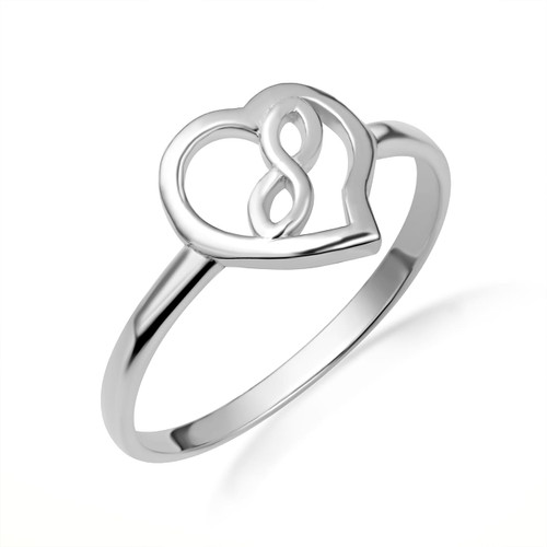 .925 Sterling Silver Infinity Heart Eternal Love Ring | Factory Direct ...