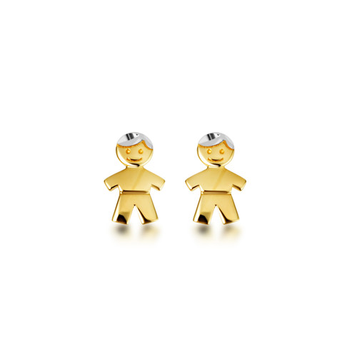 14K Yellow Gold Boy Stud Earrings | Factory Direct Jewelry
