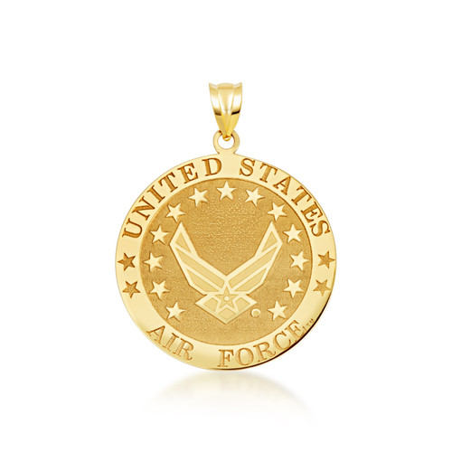 14K Yellow Gold United States Air Force Emblem Officially Licensed ...