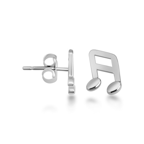 .925 Sterling Silver Sixteenth Music Note Stud Earrings | Factory ...